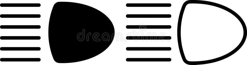 Headlight, Light Indicator Dashboard Icon. Vector High Beam. Car Light ...