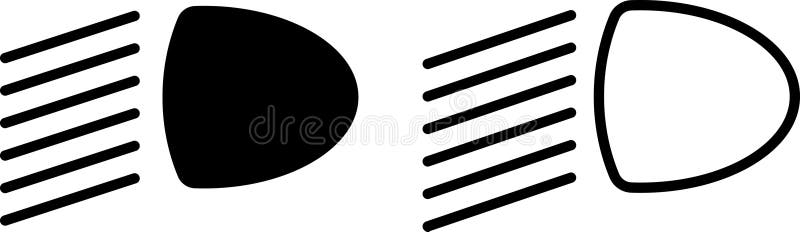 Headlight, Light Indicator Dashboard Icon. Vector High Beam. Car Light ...