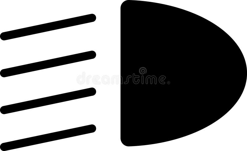 Headlight, Light Indicator Dashboard Icon. Vector High Beam. Car Light ...