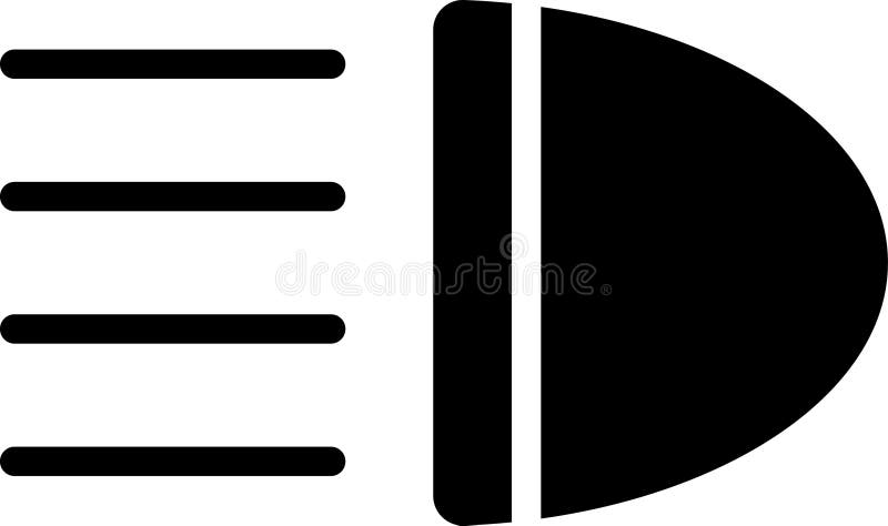 Headlight, Light Indicator Dashboard Icon. Vector High Beam. Car Light ...