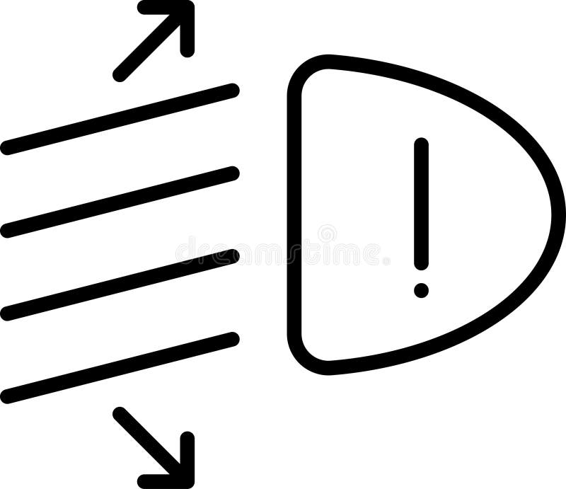 Headlight, Light Indicator Dashboard Icon. Vector High Beam. Car Light ...