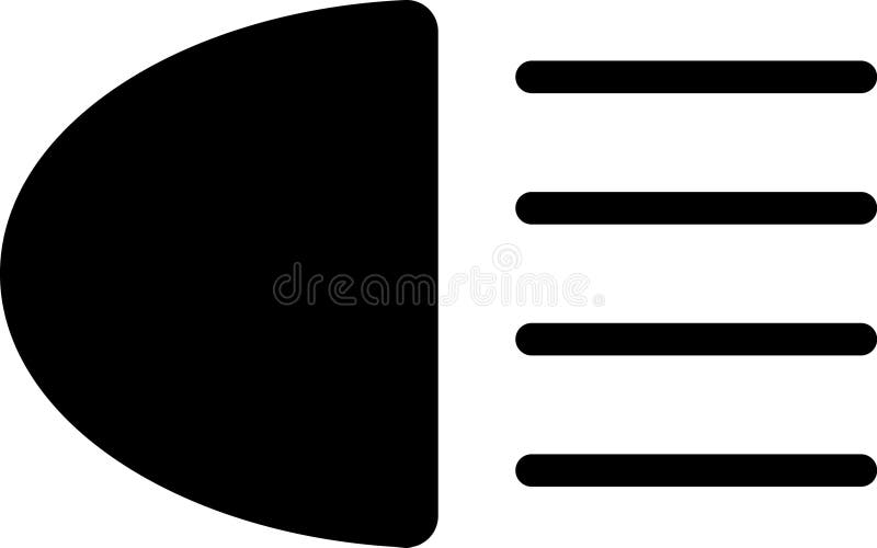 Headlight, Light Indicator Dashboard Icon. Vector High Beam. Car Light ...