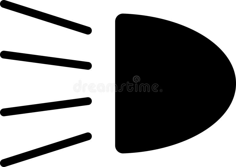 Headlight, Light Indicator Dashboard Icon. Vector High Beam. Car Light ...