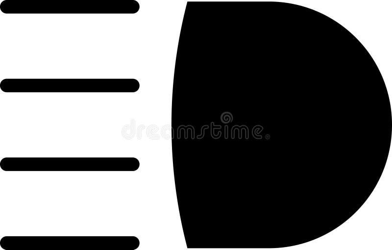 Headlight, Light Indicator Dashboard Icon. Vector High Beam. Car Light ...