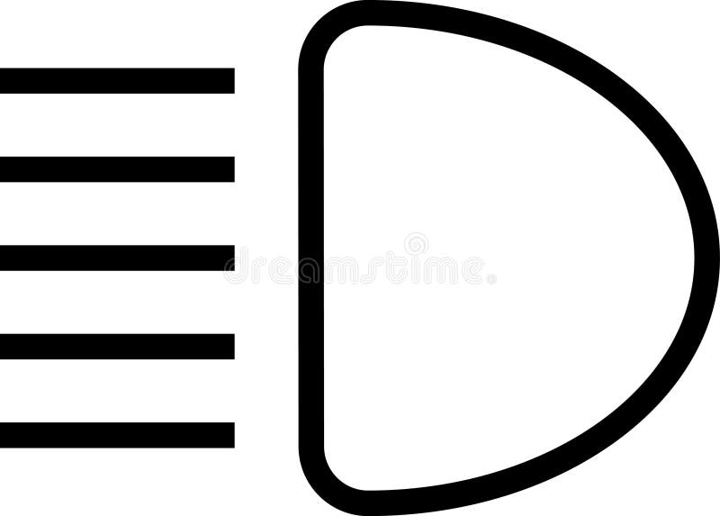 Headlight, Light Indicator Dashboard Icon. Vector High Beam. Car Light ...