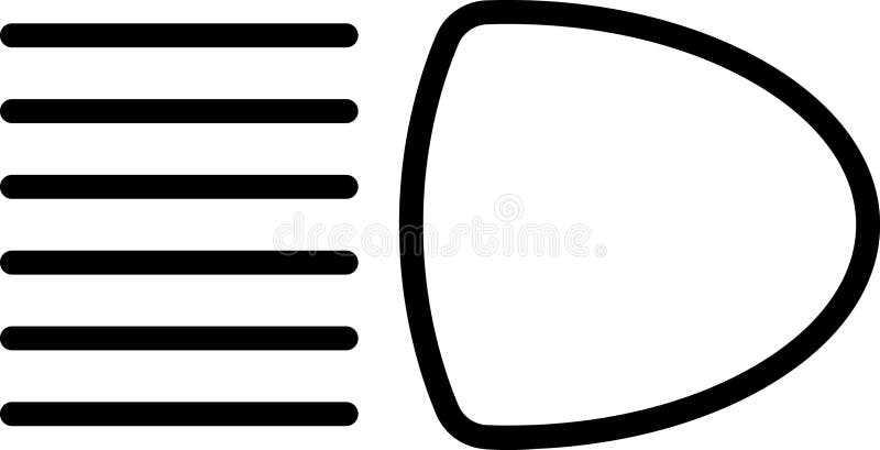 Headlight, Light Indicator Dashboard Icon. Vector High Beam. Car Light ...