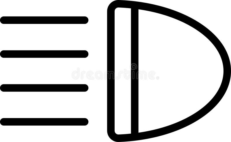 Headlight, Light Indicator Dashboard Icon. Vector High Beam. Car Light ...