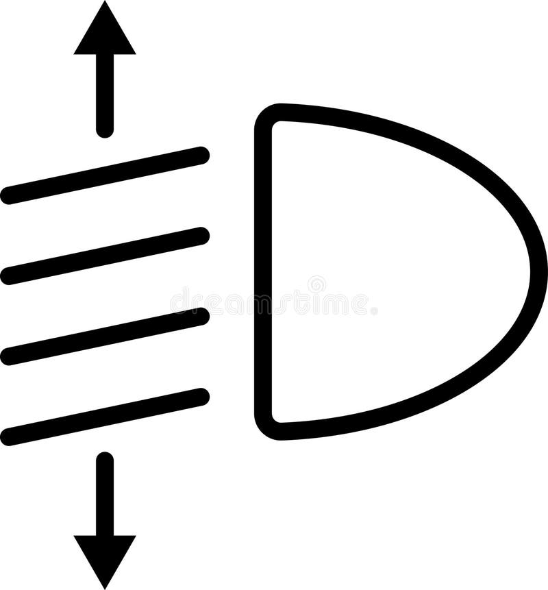 Headlight, Light Indicator Dashboard Icon. Vector High Beam. Car Light ...