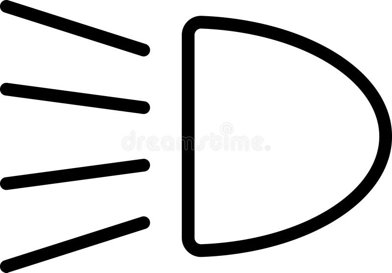 Headlight, Light Indicator Dashboard Icon. Vector High Beam. Car Light ...