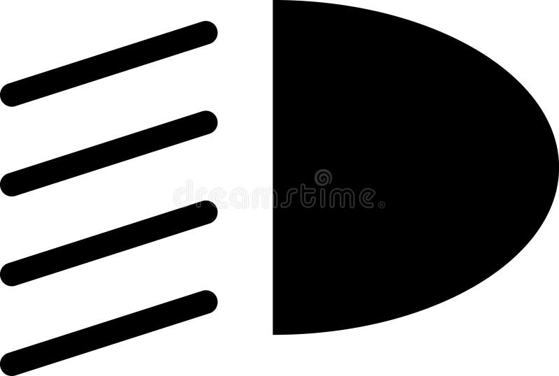 Headlight, Light Indicator Dashboard Icon. Vector High Beam. Car Light ...