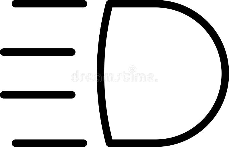 Headlight, Light Indicator Dashboard Icon. Vector High Beam. Car Light ...
