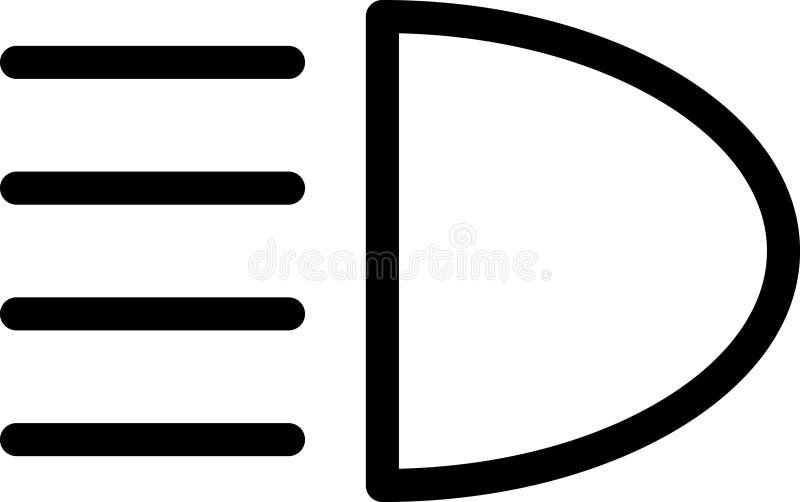 Headlight, Light Indicator Dashboard Icon. Vector High Beam. Car Light ...