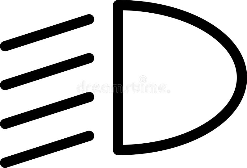 Headlight, Light Indicator Dashboard Icon. Vector High Beam. Car Light ...