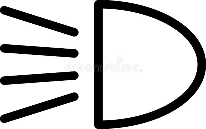 Headlight, Light Indicator Dashboard Icon. Vector High Beam. Car Light ...
