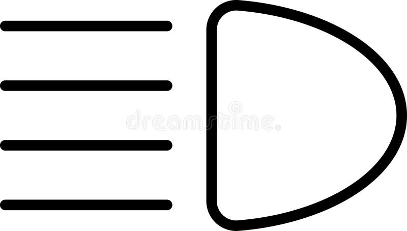 Headlight, Light Indicator Dashboard Icon. Vector High Beam. Car Light ...