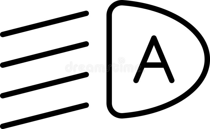 Headlight, Light Indicator Dashboard Icon. Vector High Beam. Car Light ...