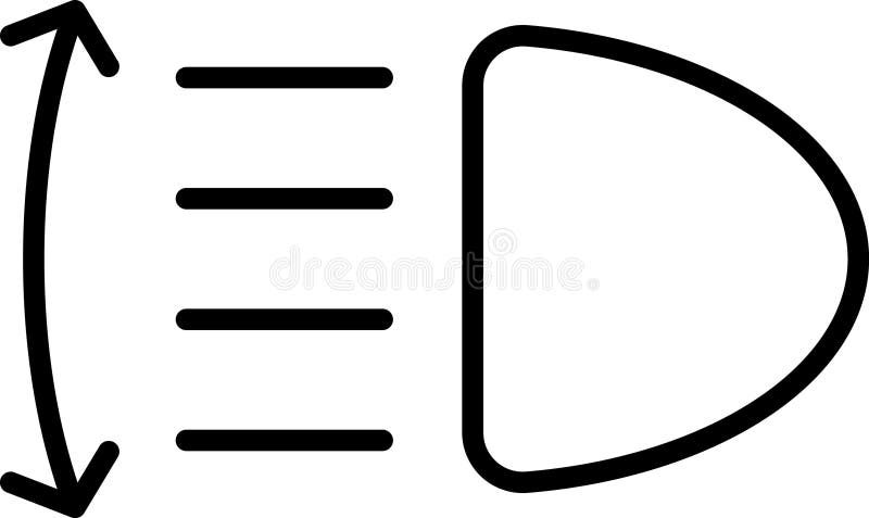 Headlight, Light Indicator Dashboard Icon. Vector High Beam. Car Light ...