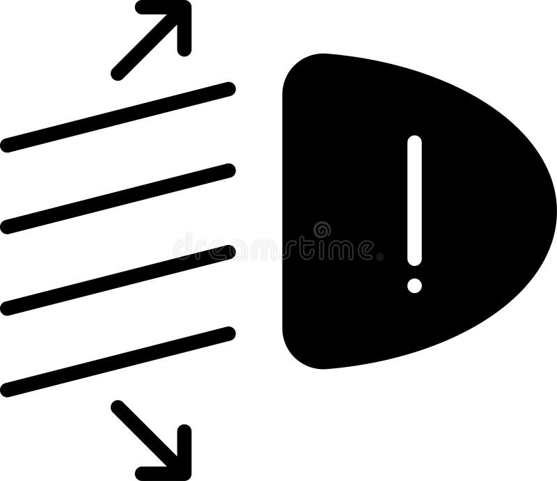 Headlight, Light Indicator Dashboard Icon. Vector High Beam. Car Light ...