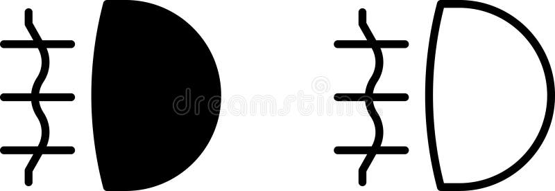 Headlight, Light Indicator Dashboard Icon. Vector High Beam. Car Light ...