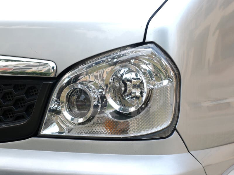 The Headlight of a Microbus Stock Image - Image of modern ...