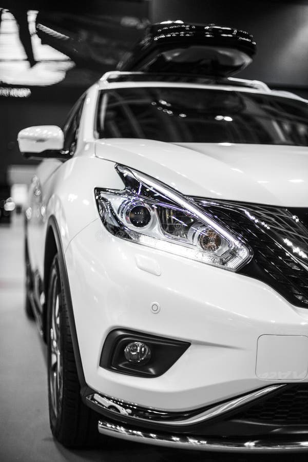 Headlight of Modern SUV Car with Led and Xenon Optics Stock Photo ...