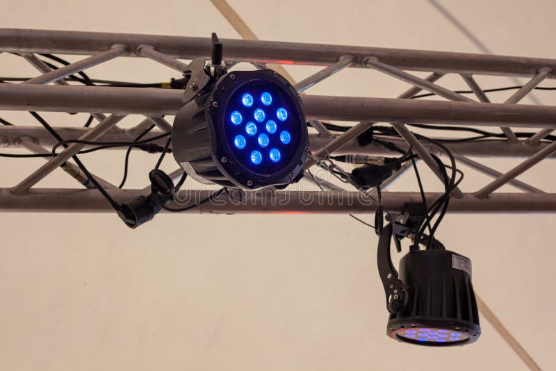 Headlight Mounted on a Truss Stock Photo - Image of party, color: 131928744