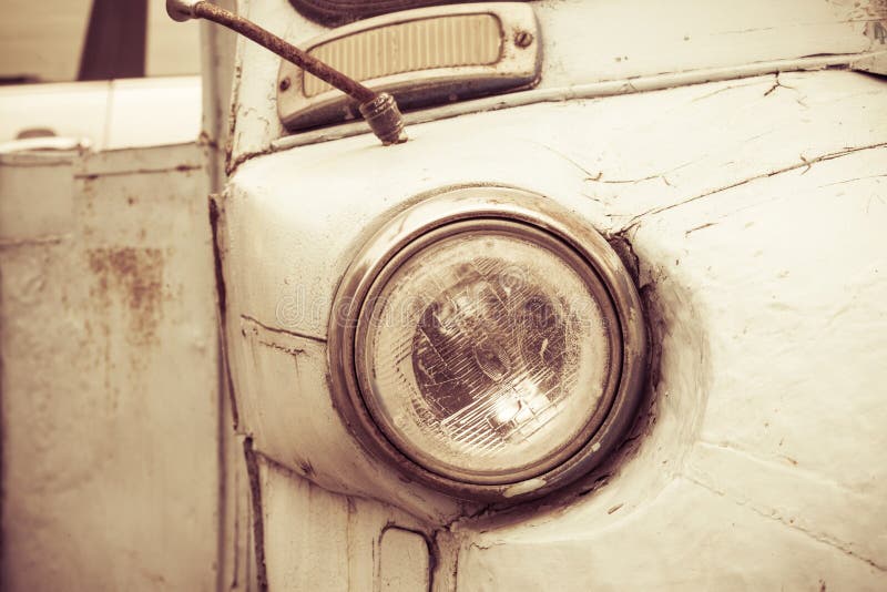 Headlight of Old Car, Vintage Stock Image - Image of detail, drive ...