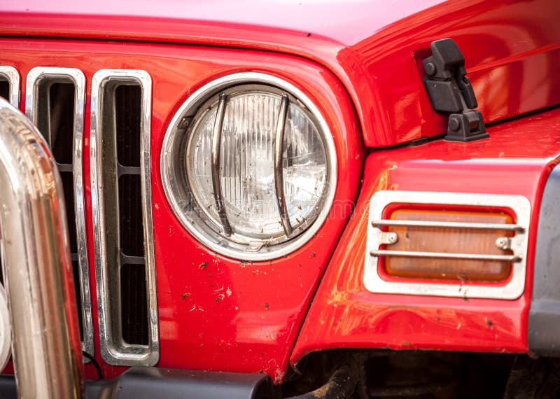 Headlight of red SUV stock image. Image of automotive - 42765149