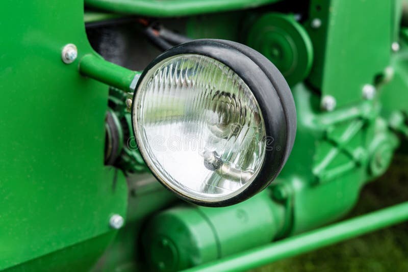 Headlight on a Retro Tractor Stock Photo - Image of classic, equipment ...