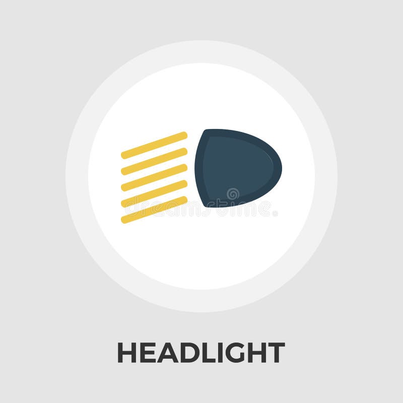 Headlight vector flat icon stock vector. Illustration of icon - 93392992