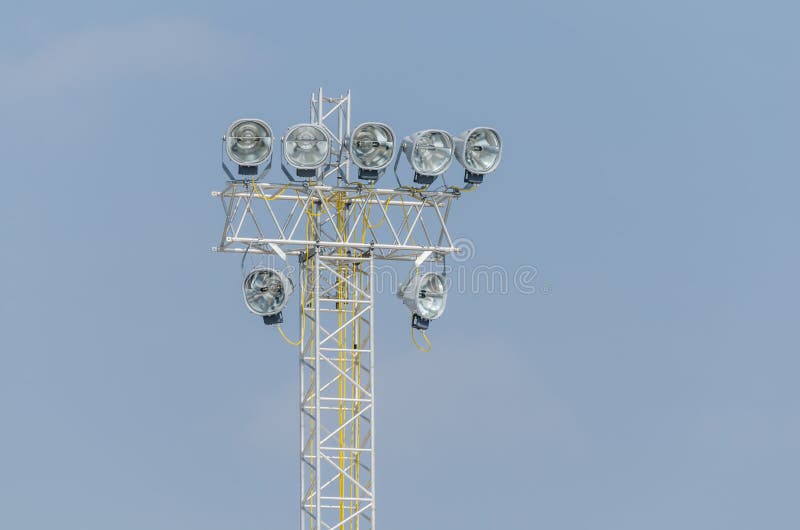 Headlights on tower stock photo. Image of equipment, entertainment ...