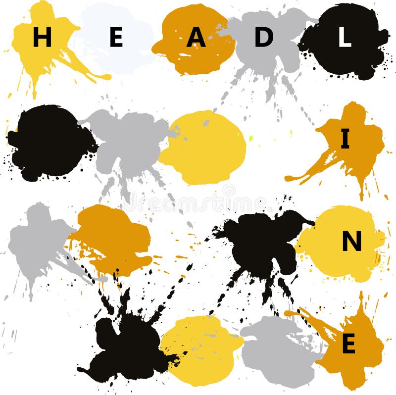 Headline with Color Splash and Blots Stock Illustration - Illustration ...