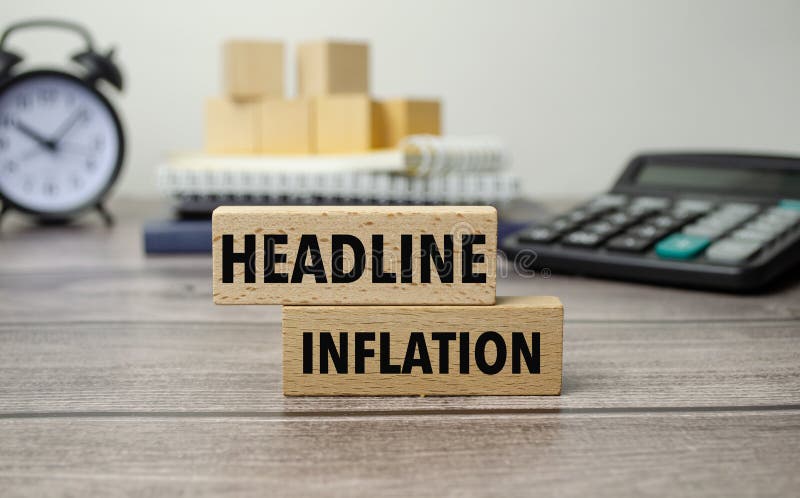 Headline Inflation is Shown on a Conceptual Photo Using Wooden Blocks ...