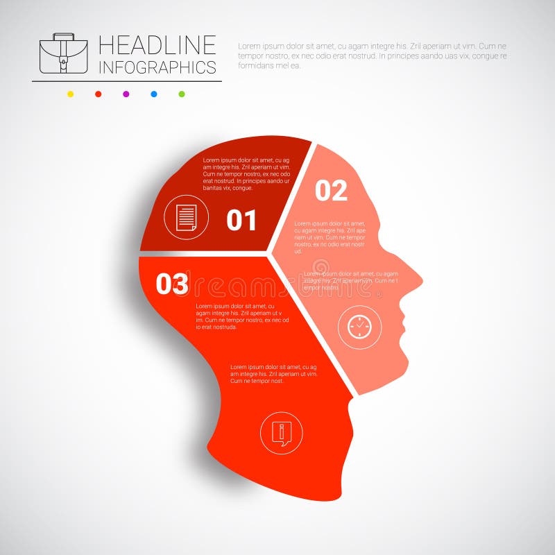 Headline Infographic Design Head Steps Business Data Graphic Collection ...