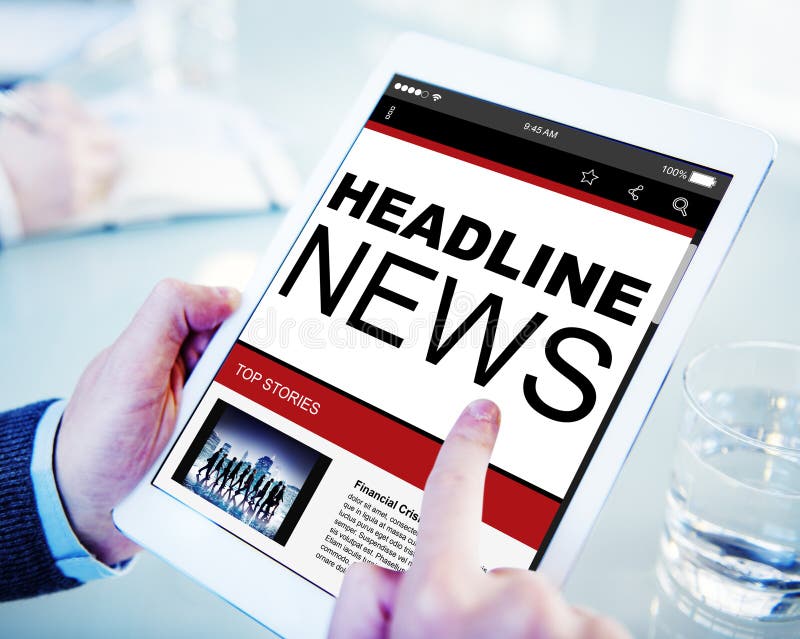Headline News Top Stories Online Concepts Stock Image - Image of ...