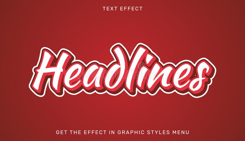 Headlines Editable Text Effect in 3d Style Stock Vector - Illustration ...
