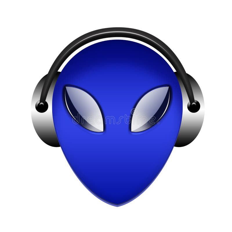 Headphone alien sign stock illustration. Illustration of alien - 9227301