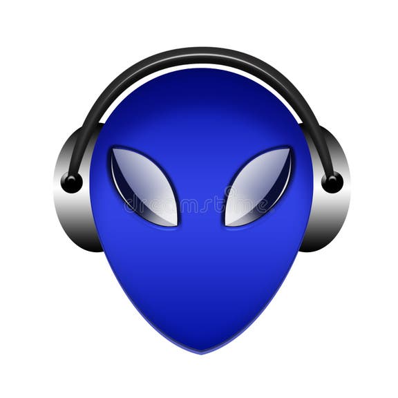 Headphone alien sign stock illustration. Illustration of alien - 9227301