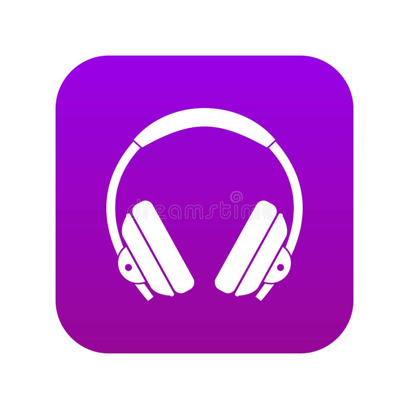 Headphone Icon Digital Purple Stock Vector - Illustration of rock ...