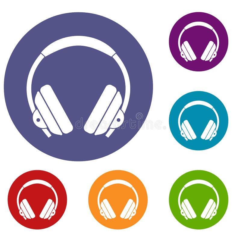 Headphone icons set stock vector. Illustration of audio - 96660407