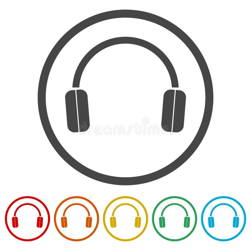 Headphone icons set stock vector. Illustration of listen - 141634578