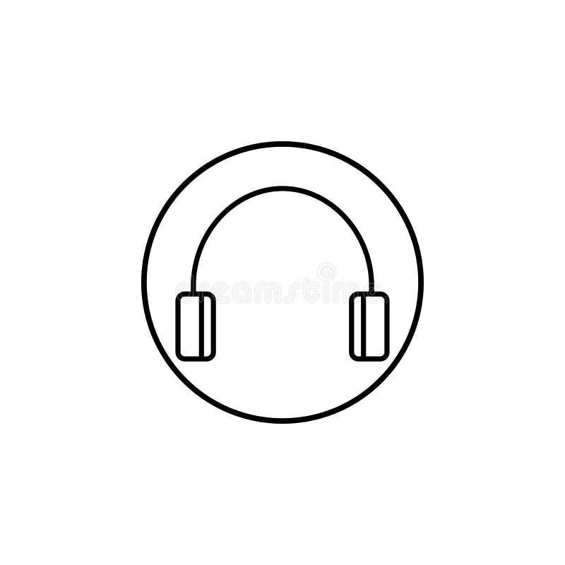 Headphone One Line Drawing. Vector Illustration Symbol of Music and ...