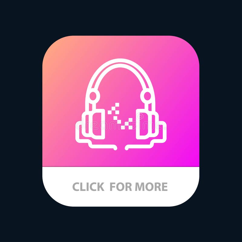 Headphone, Music, Audio, Hand Free Mobile App Button. Android and IOS ...