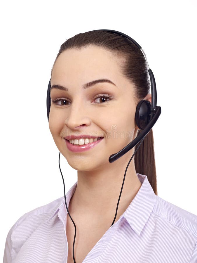 Headphone operator stock image. Image of emotion, people - 107674133