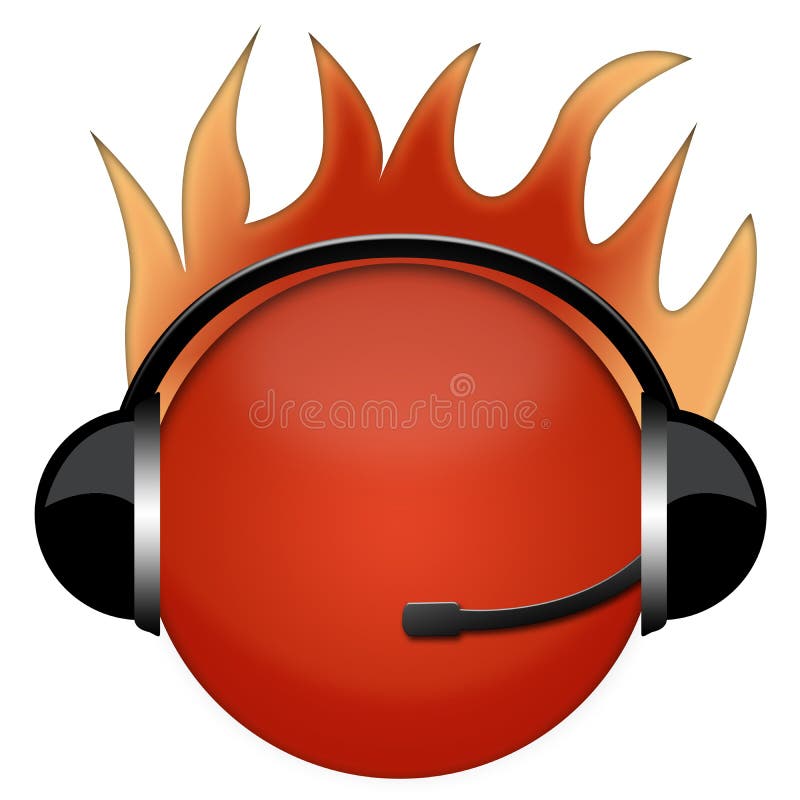 Headphone sign fire stock illustration. Illustration of listening - 9180786