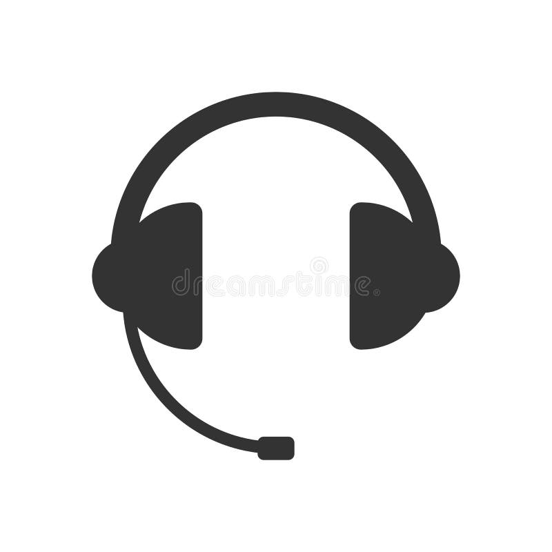 Headphone for Support or Service Icon Isolated on White Stock Vector ...