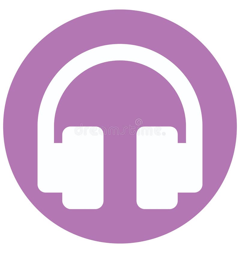 Headphone Two Colors Glyph Vector Icon Isolated and Editable Stock ...