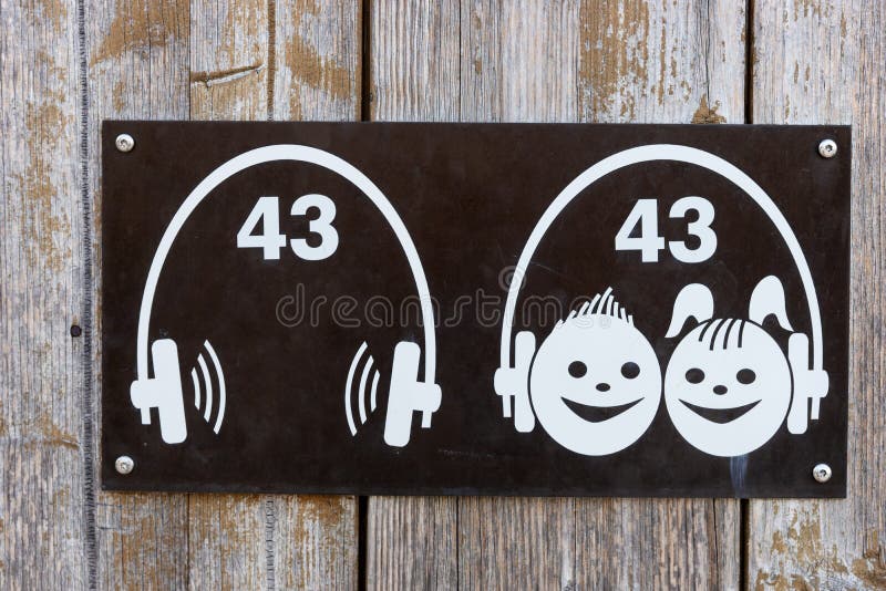 Headphones As a Sign for Audio Guide and Audio Guide for Children Stock ...