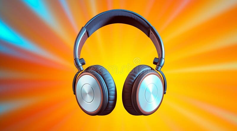 Headphones on a Colored Background, Headphones on Background ...