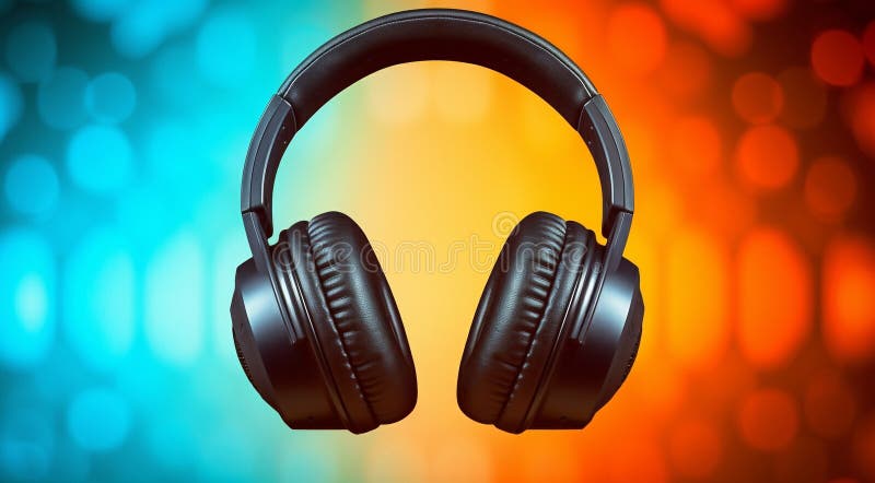 Headphones on a Colored Background, Headphones on Background ...
